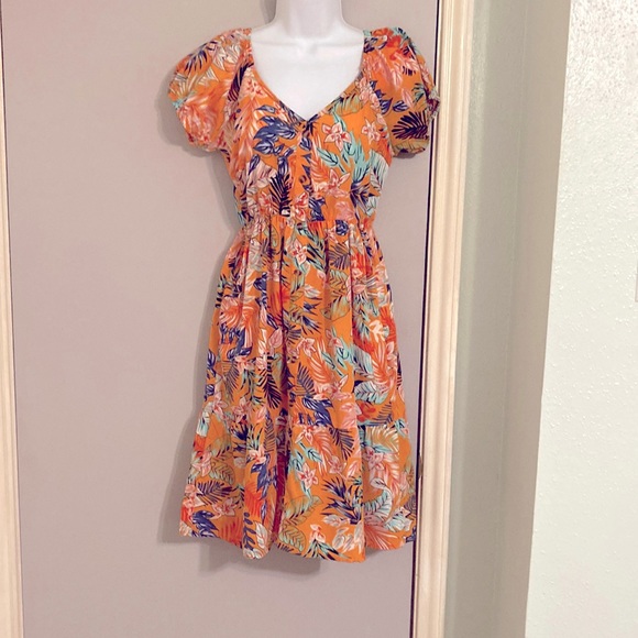 Dresses | Mph Floral Short Sleeve Midi Dress | Poshmark